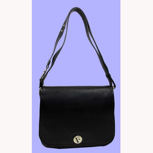 Furla | Bags | Furla Melody Pebbled Onyx Black Leather Md Shoulder Bag ...